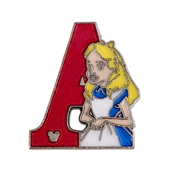 Disney | Accessories | Alice In Wonderland Disney Pin Alice A Monogram ...